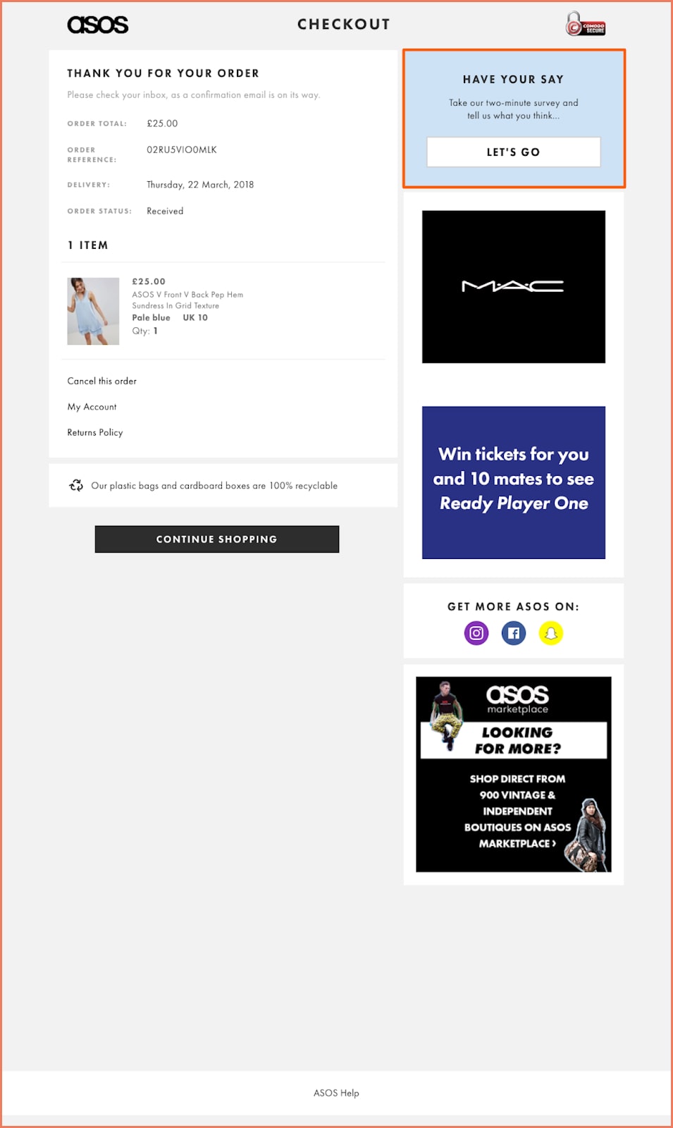 Order Confirmation Page: 25 Best Practices (+ Great examples)